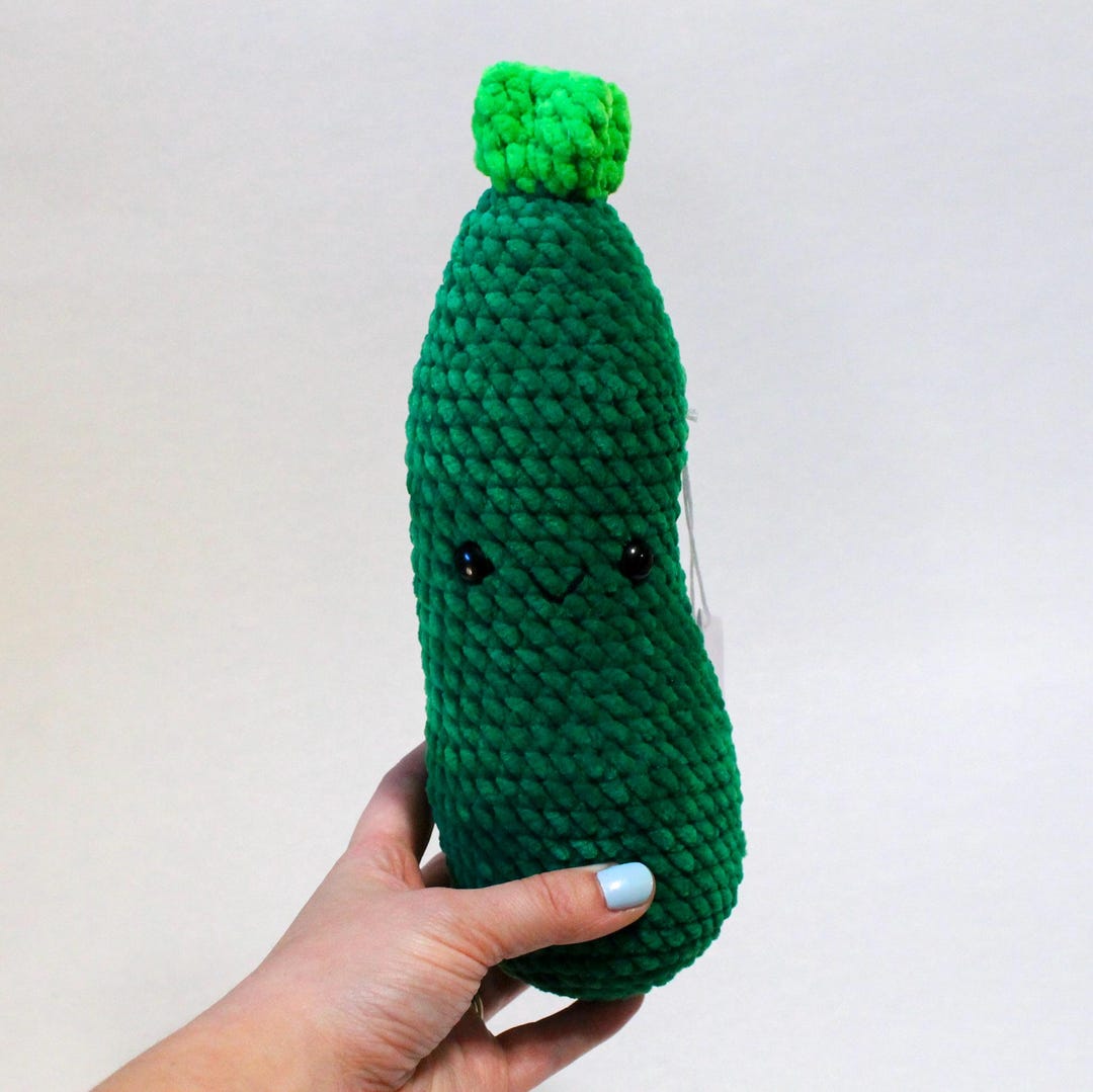 Crochet Zucchini Plushie - Handmade Chenille Amigurumi Toy Doll - Etsy