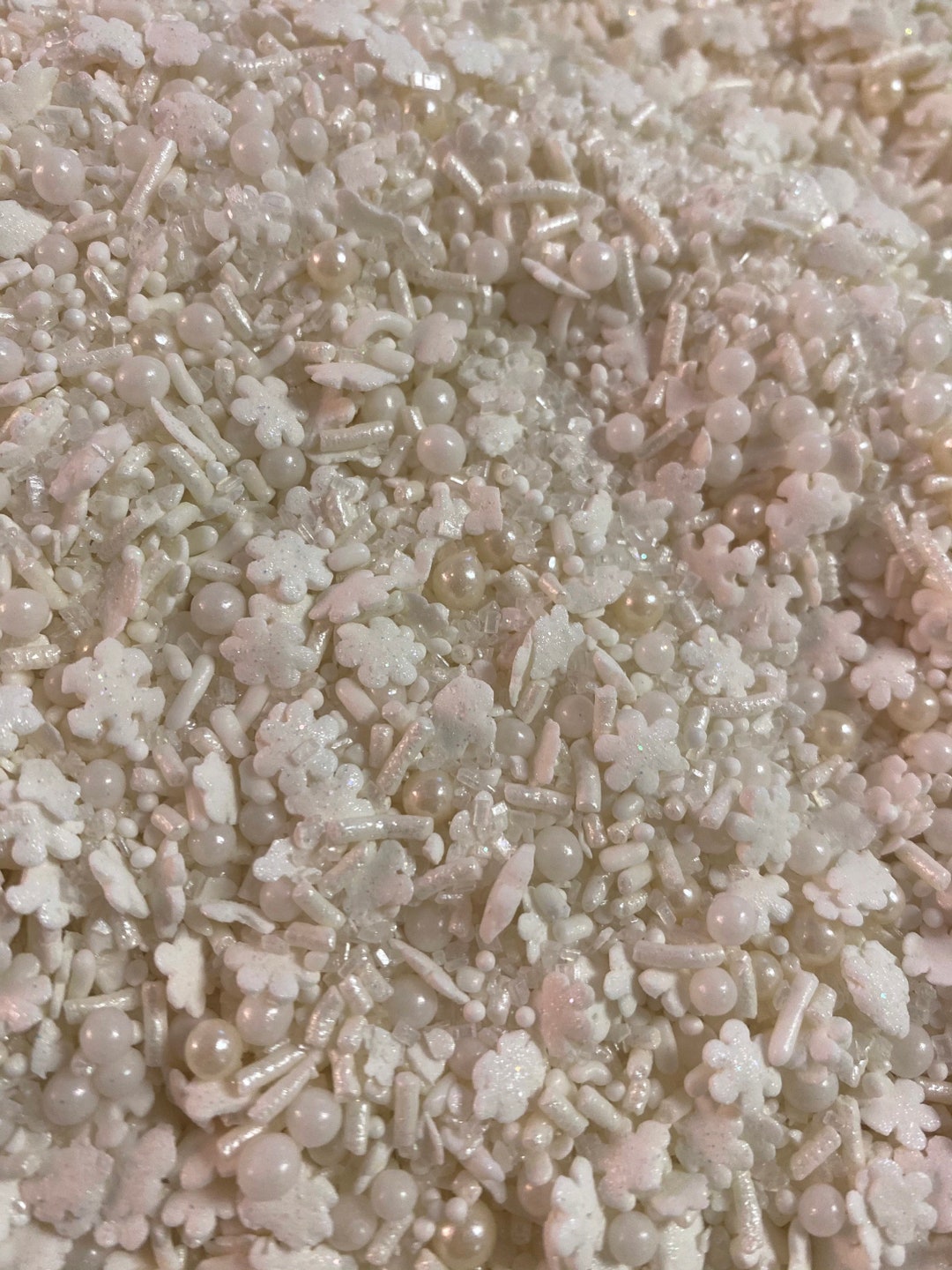 Winter Snowflake Sprinkles Mix Christmas White Fancy Toppings - Etsy