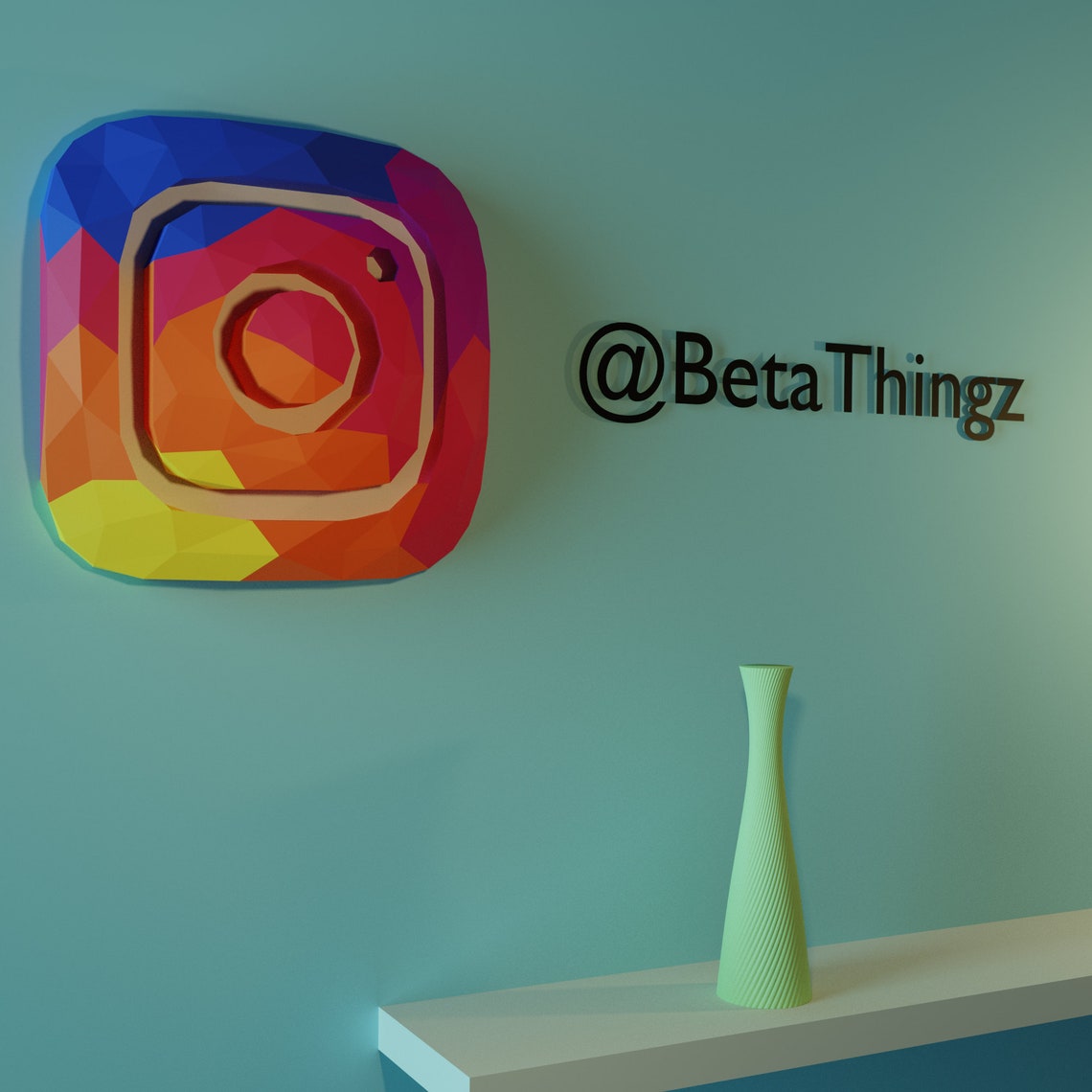 Instagram Logo Wall Art Low Poly Origami Paper Craft - Etsy