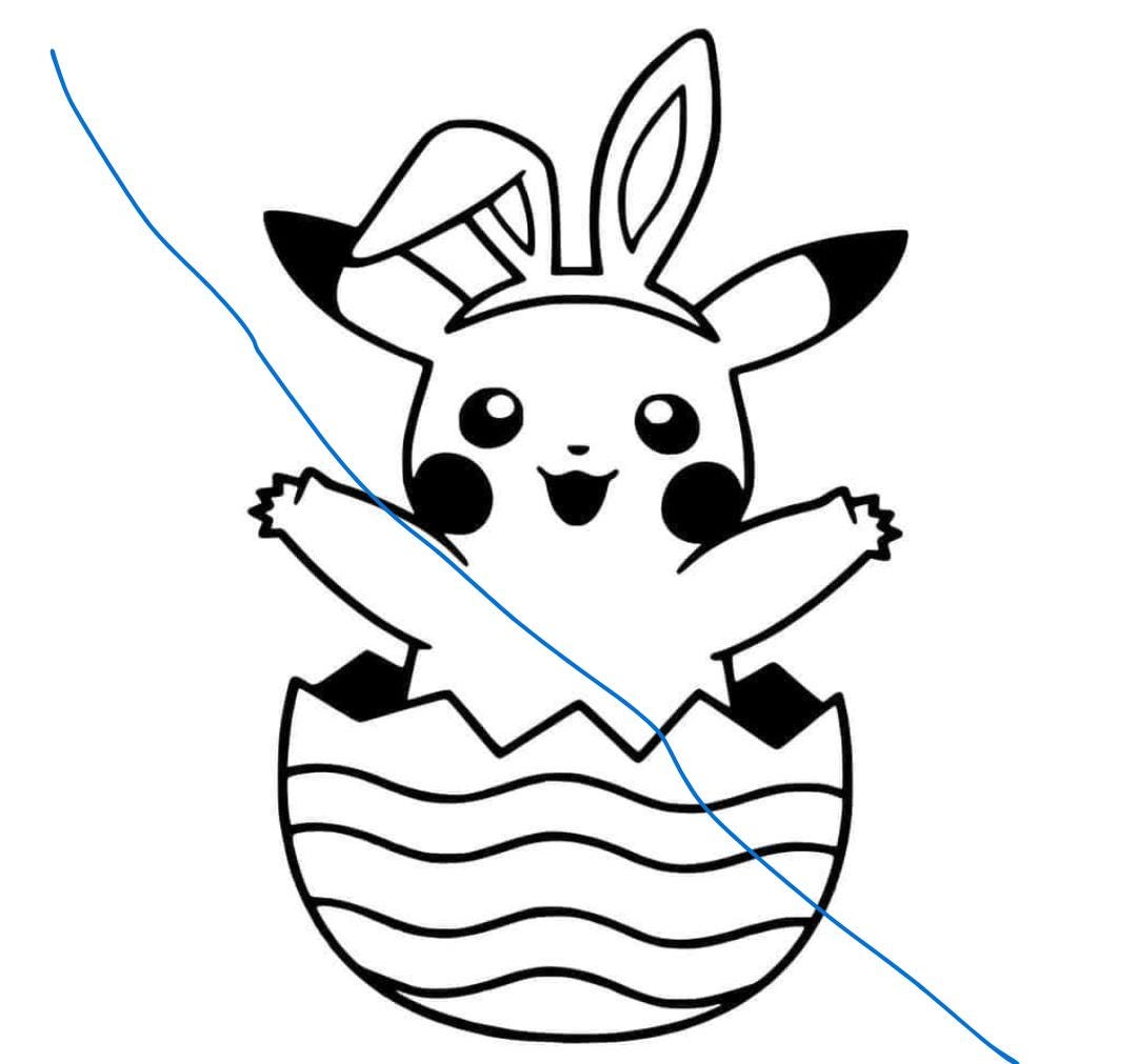 Pikachu Easter Egg Coloring Page - DIGITAL DOWNLOAD - Etsy