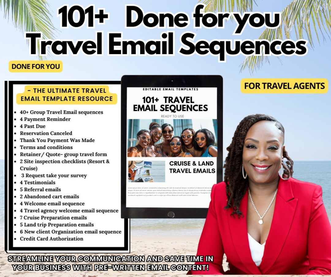 101+ Done-for-you Travel Email Sequences Templates Pack, Travel Agent ...