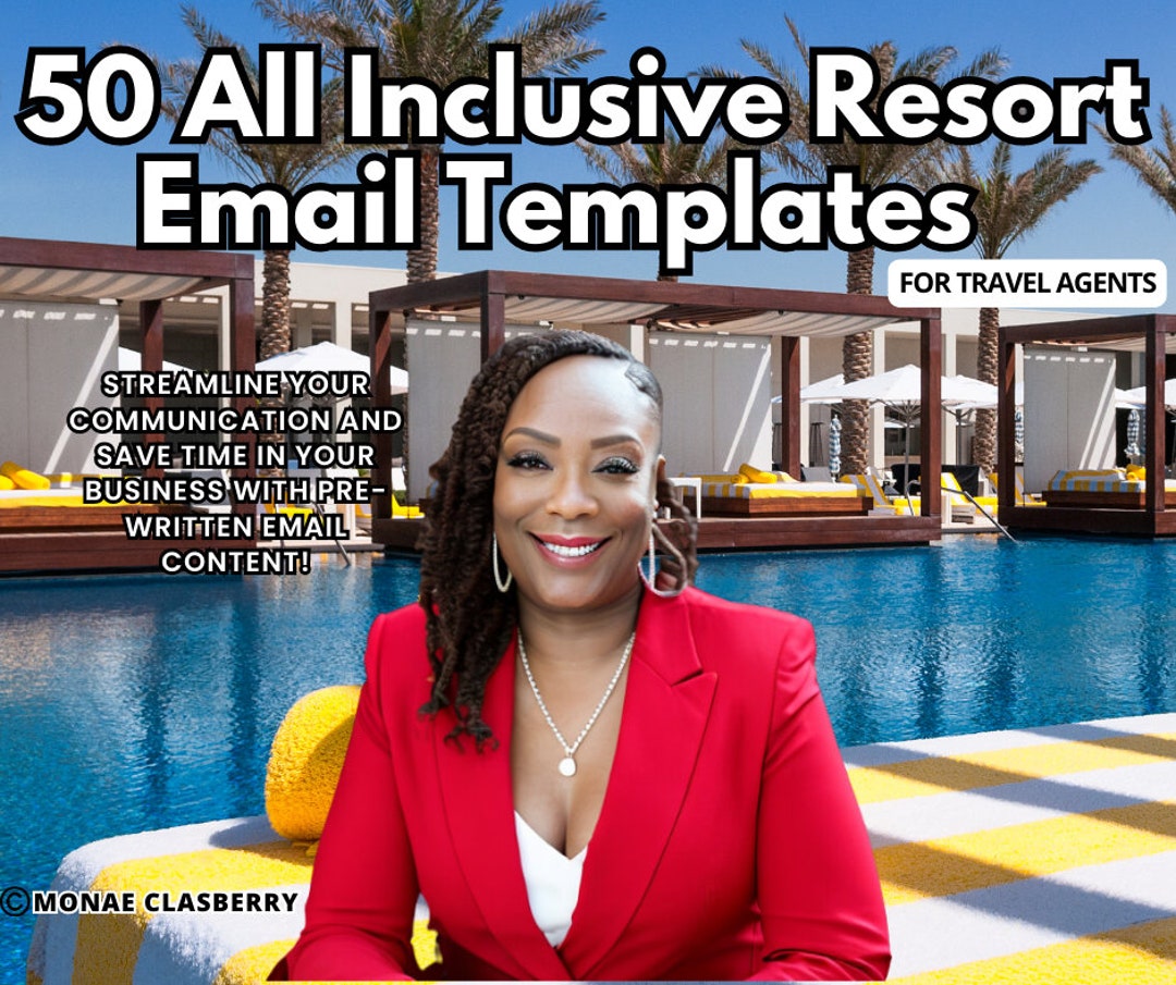 50 All Inclusive Resort Travel Email Templates Pack, Travel Agent Email ...