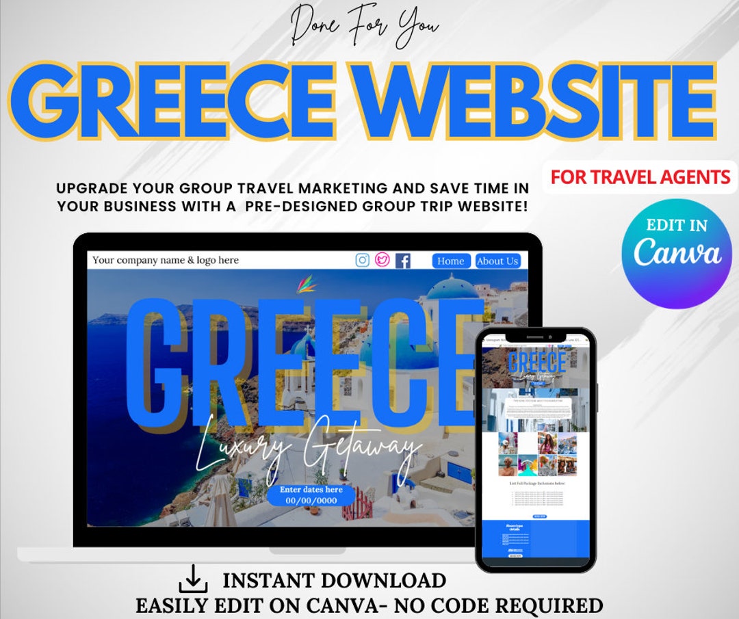 Greece Done-for-you Group Travel Website , Travel Agent Website ...