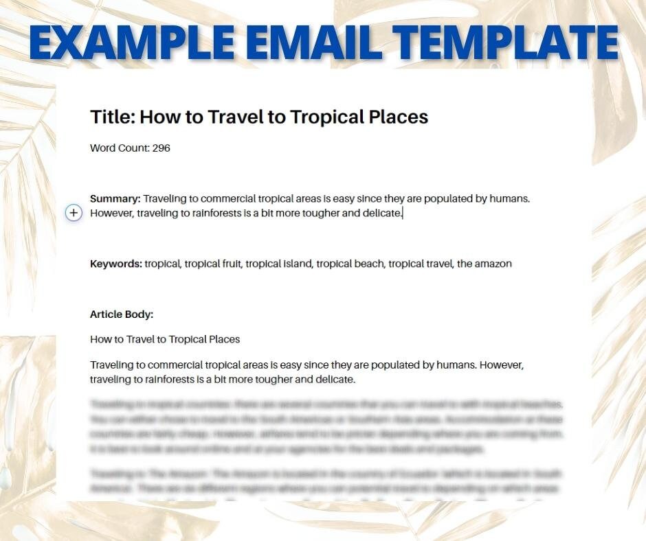 10 Celebration Travel Email Templates Pack, Travel Agent Email ...