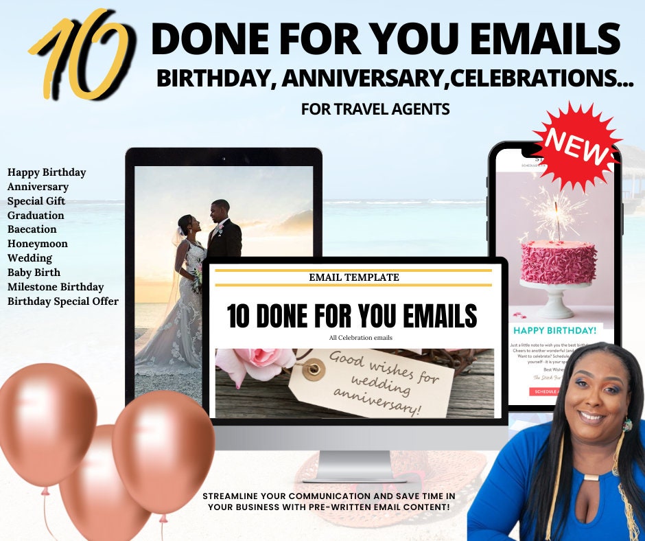10 Celebration Travel Email Templates Pack, Travel Agent Email ...