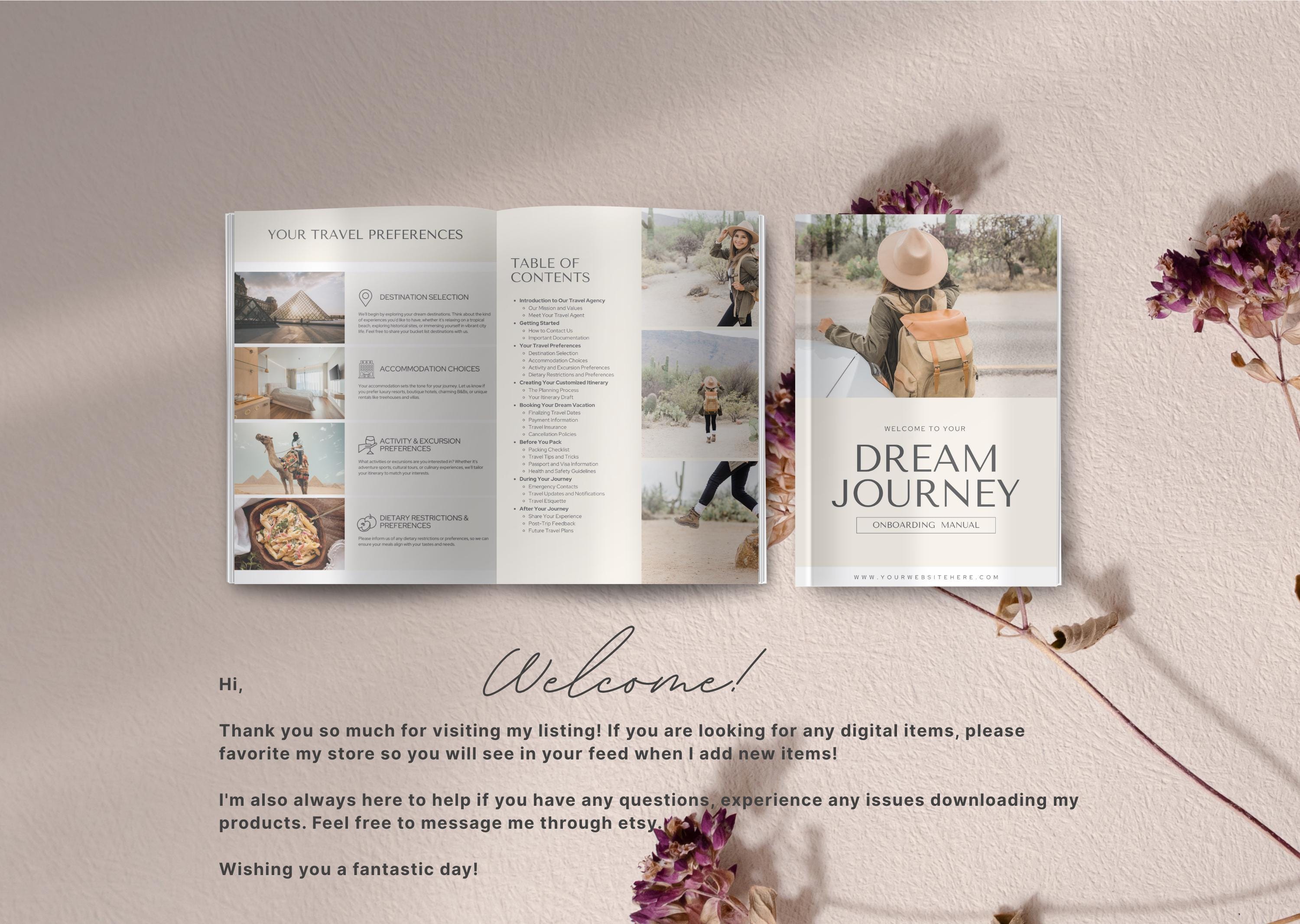 Dream Journey Travel Guide, Canva Editable Travel Reflection Journal ...