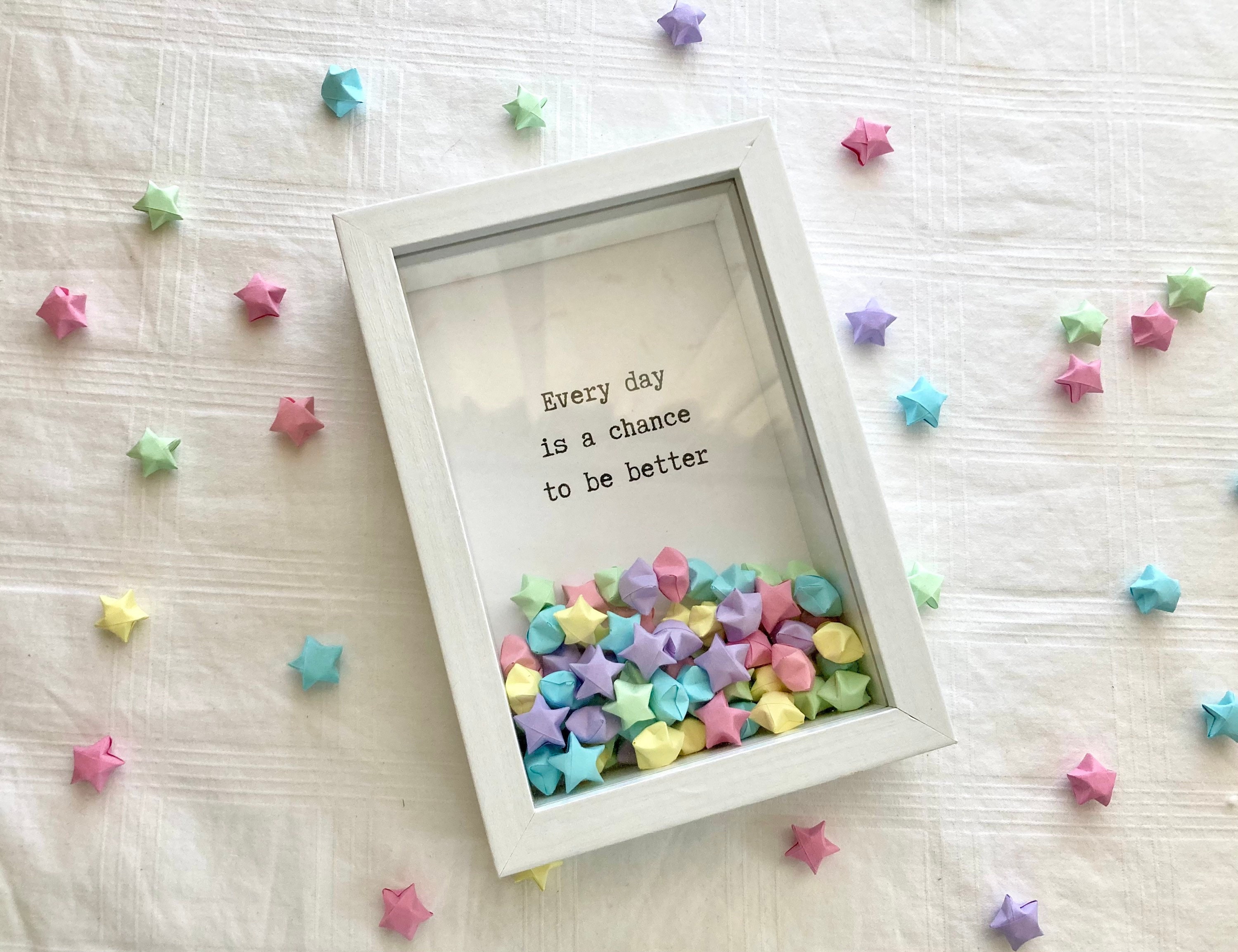 Pastel Motivational Quote Box Frame With Origami Stars - Etsy