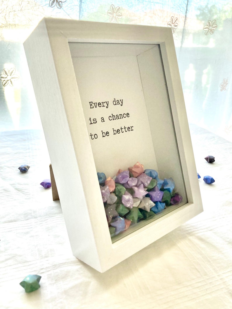 Galaxy Motivational Quote Box Frame With Origami Stars - Etsy