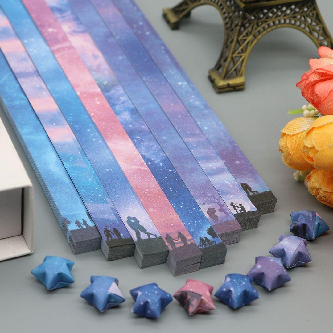 560 Sheets Pastel Galaxy Theme Origami Star Paper, Cosmos Universe ...