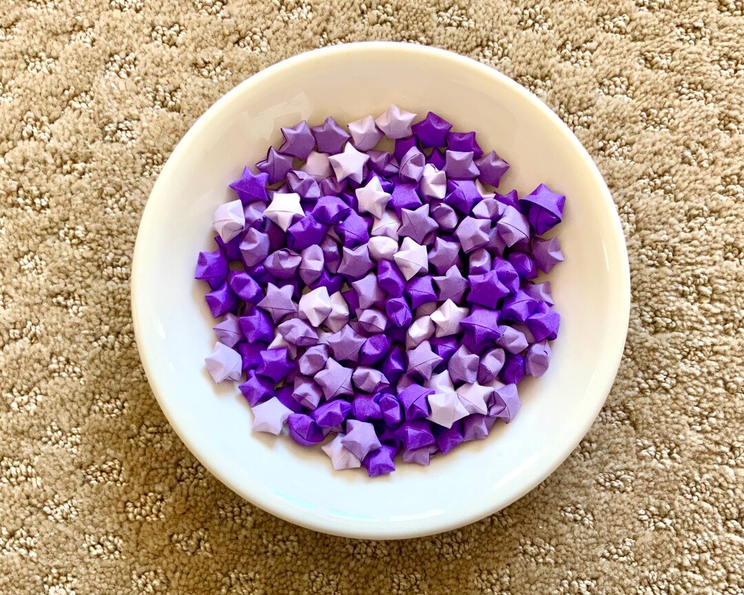 100 Pack Purple Origami Stars, Bulk Origami Stars, Japanese Wishing ...