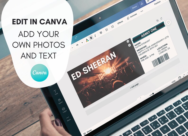 Event Concert Ticket Canva Editable Printable Template - Etsy