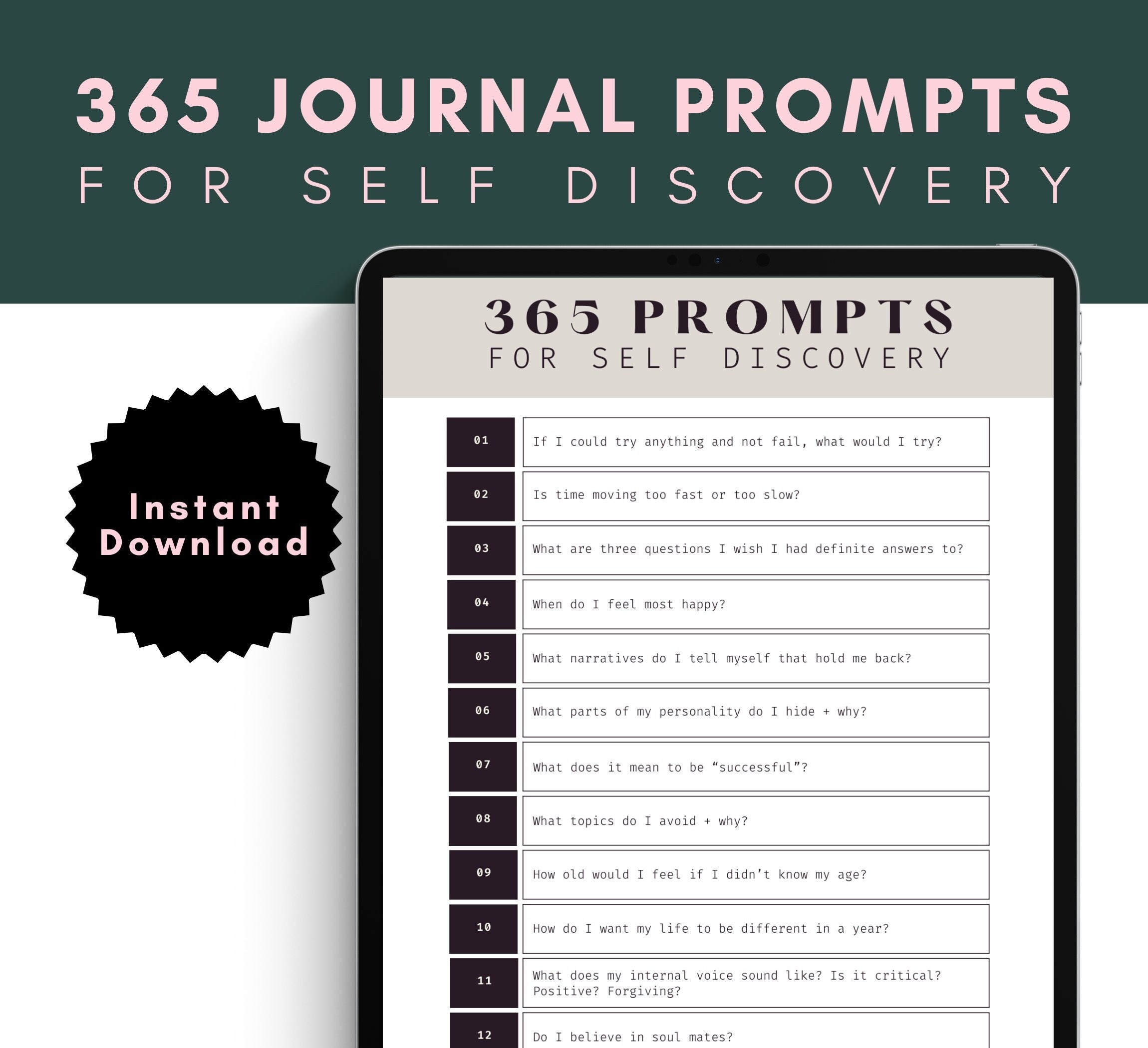 365 Journal Prompts for Self-discovery | Shadow Work | Self Reflection ...