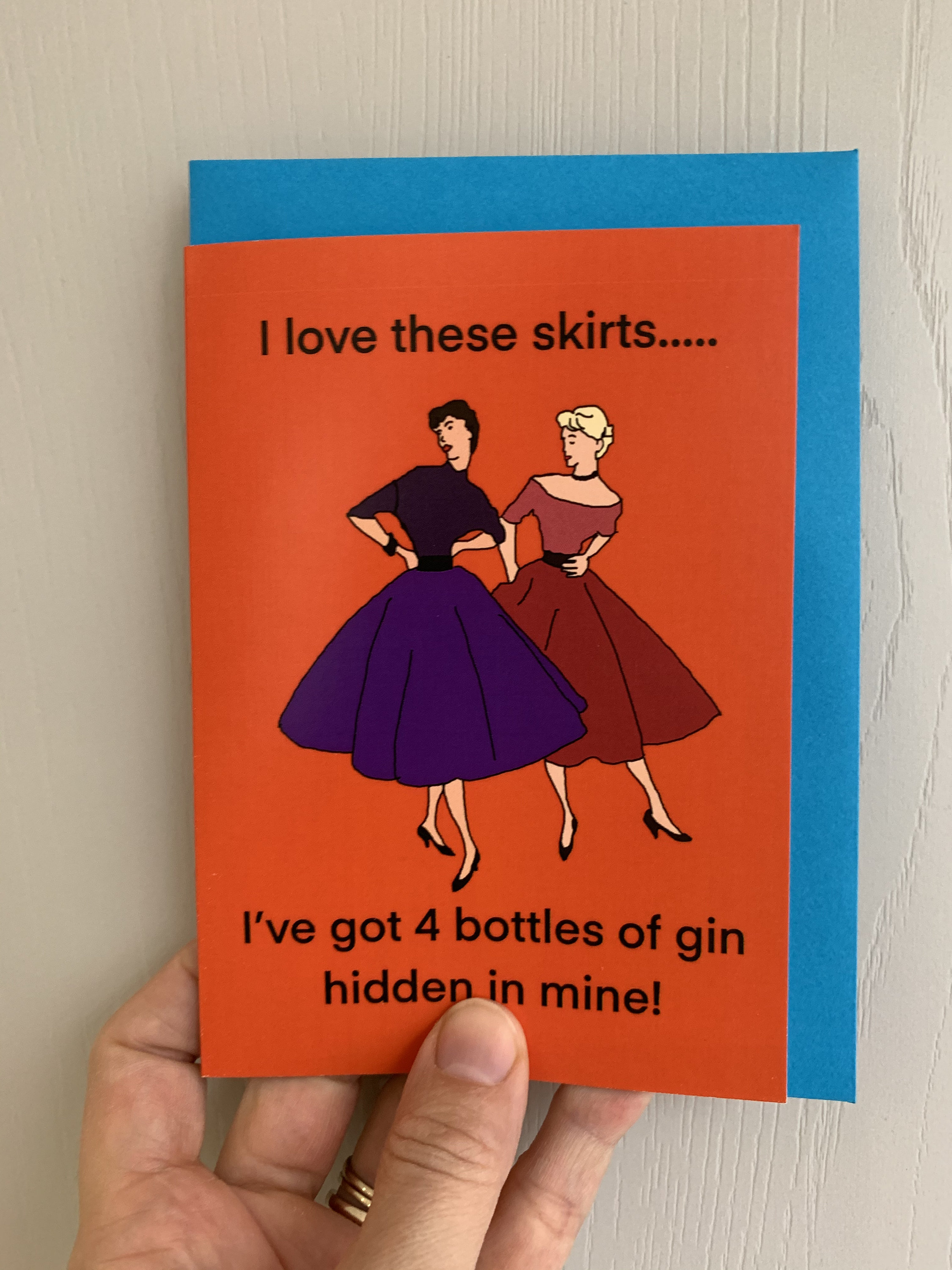 Skirts, Kitsch Vintage 1950s Gin Card - Etsy