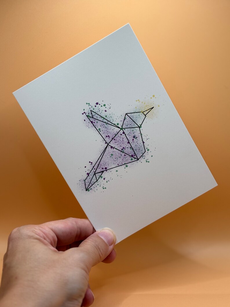 Origami Bird Greetings Card - Etsy