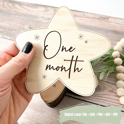 Baby Milestone Star Moon Sign SVG FILE GLOWFORGE - Etsy