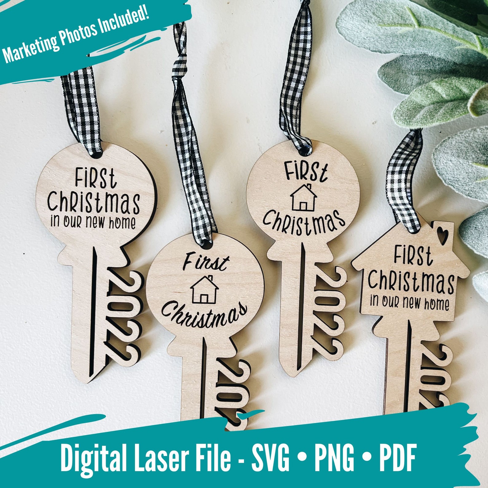 Christmas Ornament Key SVG, REALTOR Gift, Laser Files, New Home ...