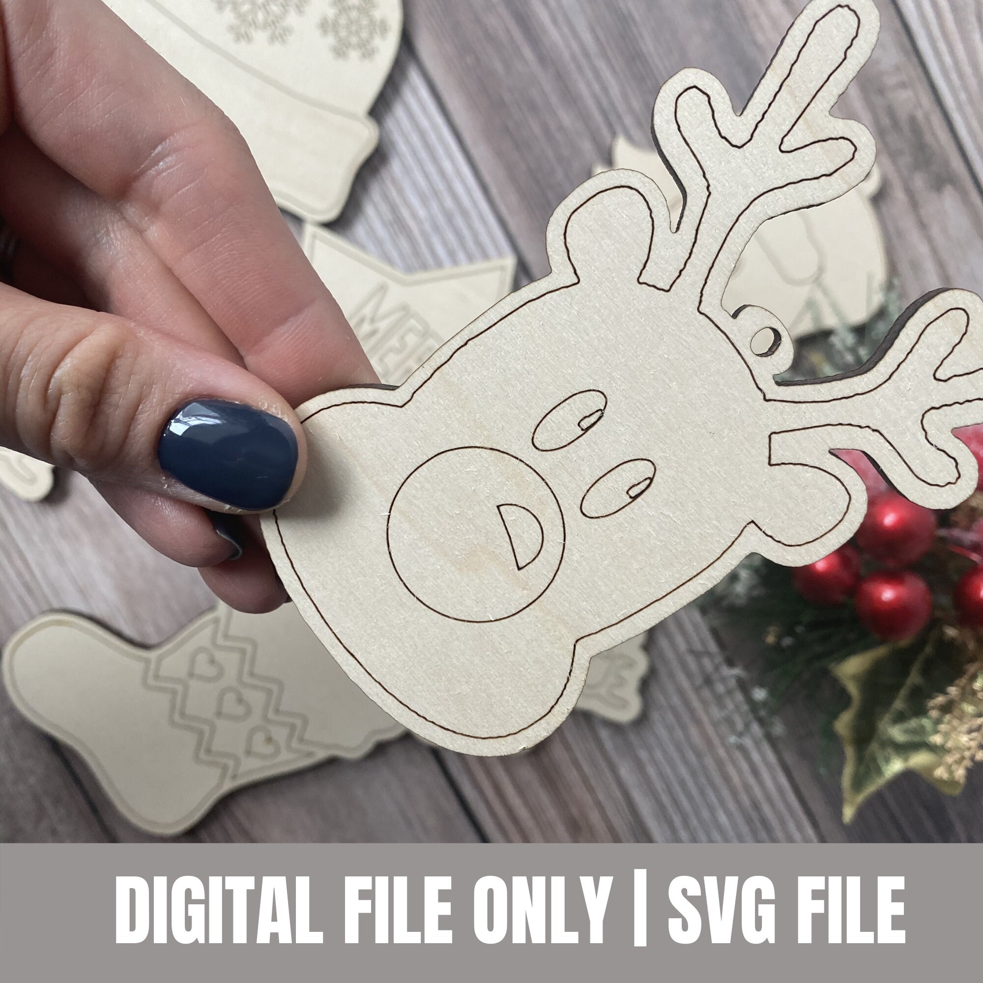 Christmas DIY Ornaments SVG File Glowforge File Laser | Etsy
