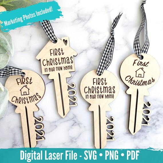 Christmas Ornament Key SVG Digital File for Glowforge Laser | Etsy