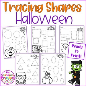 Preschool Tracing Shapes - Halloween, Preschool Printables, Preschool ...