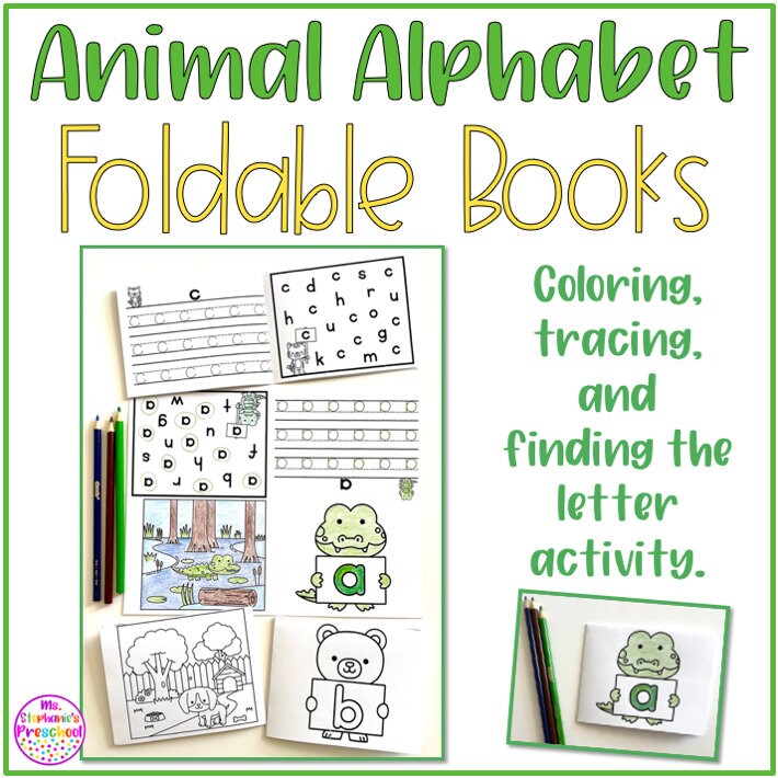 Animal Alphabet Foldable Books, Preschool Alphabet Books, Homeschool ...