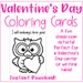 Printable Preschool Valentines Coloring Cards for Kids Classroom ...