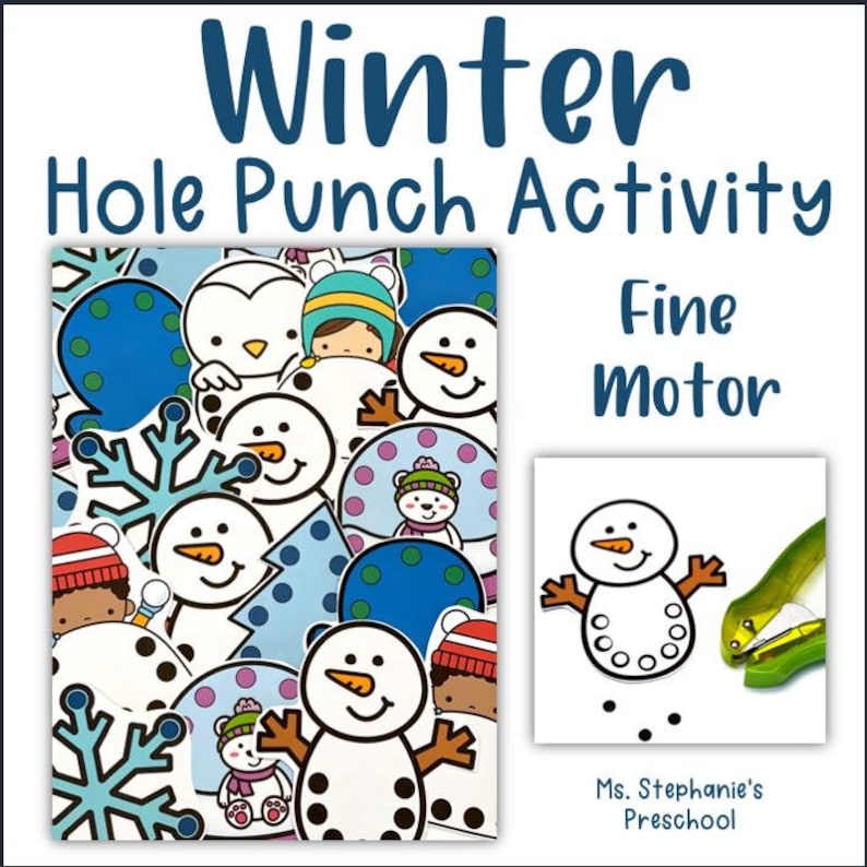 Winter Hole Punch Preschool Fine Motor Activity - Printable Resource ...