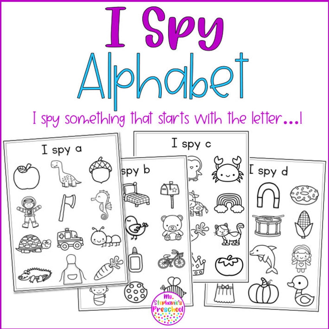 I Spy Alphabet Preschool Activity, Beginning Sounds Practice, Phonic ...