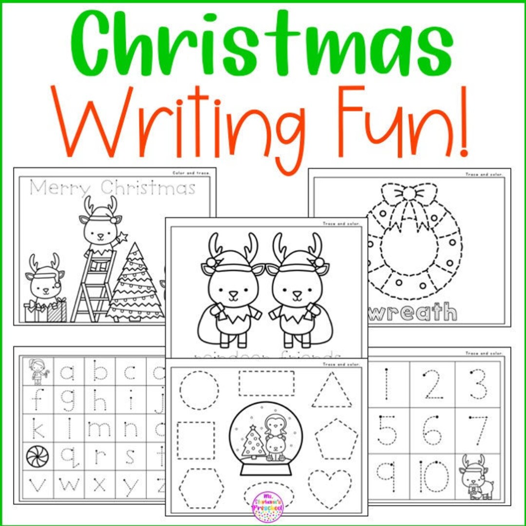 Preschool Christmas Writing & Coloring Fun, Preschool Worksheets, Fine ...