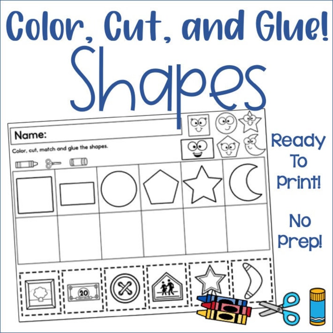 Preschool Shape Worksheets Shape Activity Preschool Shape - Etsy