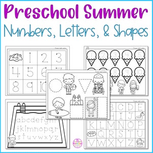 Preschool Summer Worksheets Coloring Activities Prek Summer Writing ...