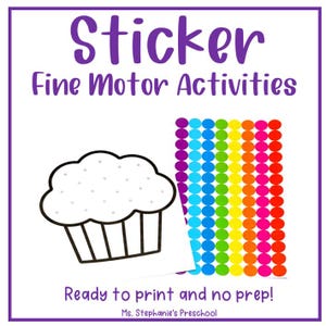 Toddler & Preschool Sticker Worksheets | Fine Motor Skills Printables ...