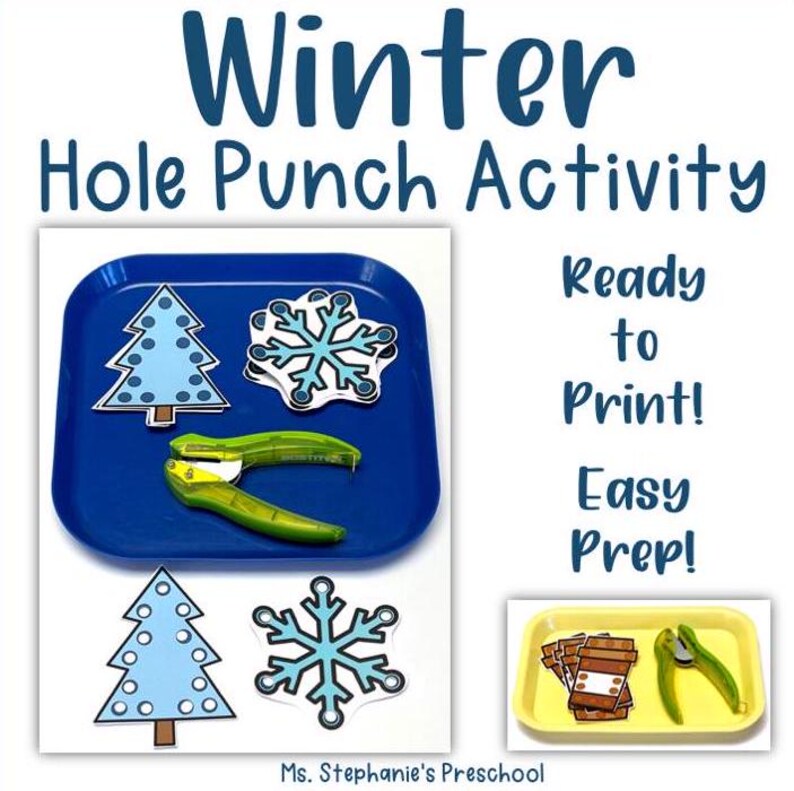 Winter Hole Punch Preschool Fine Motor Activity - Printable Resource ...