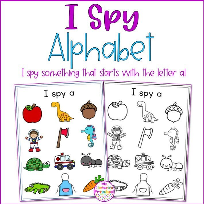 I Spy Alphabet Preschool Activity, Beginning Sounds Practice, Phonic ...