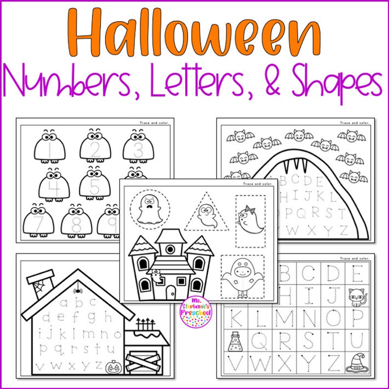 Preschool Halloween Writing & Coloring Fun, Preschool Worksheets ...