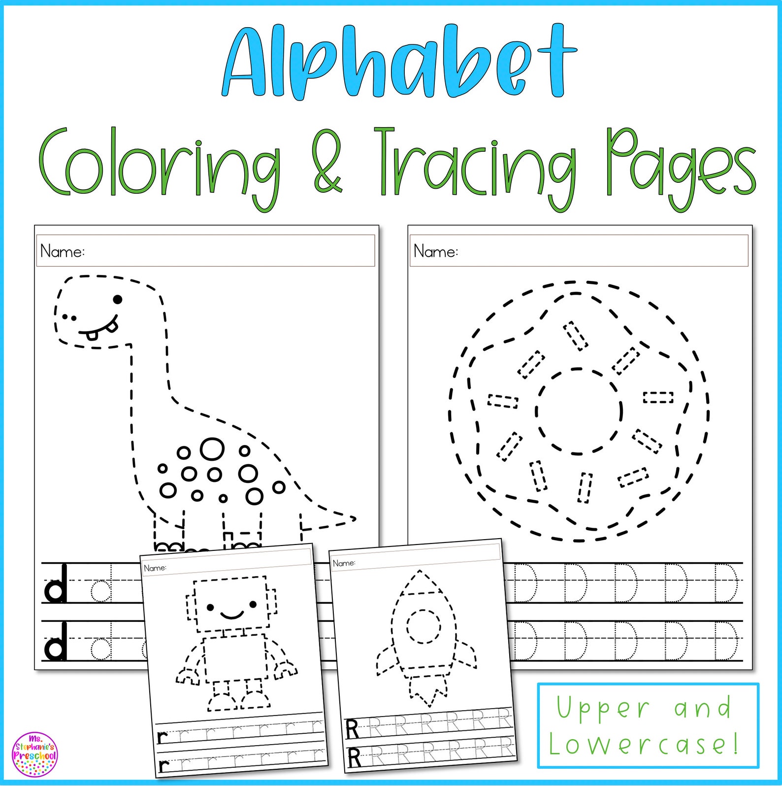 Preschool Alphabet Back to School Worksheets Prek Alphabet Printables ...