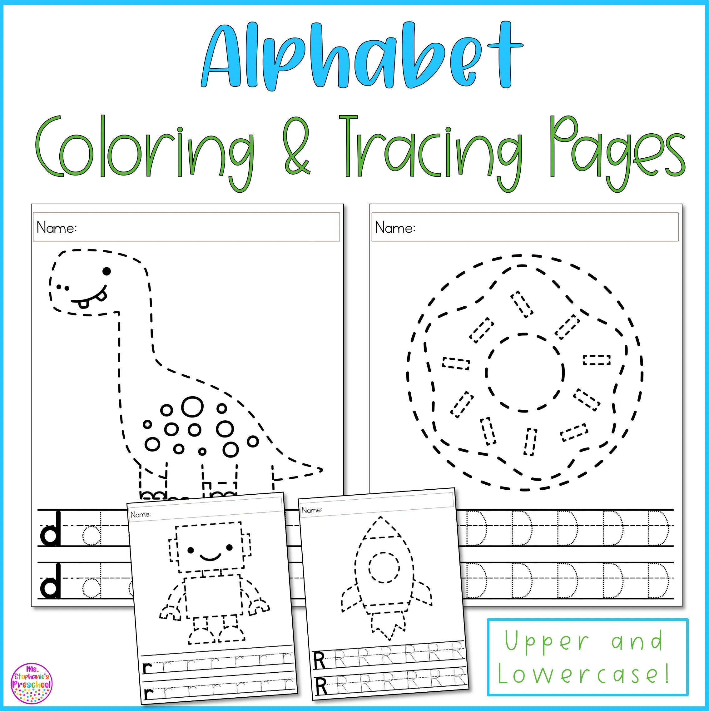 Preschool Alphabet Back to School Worksheets Prek Alphabet Printables ...