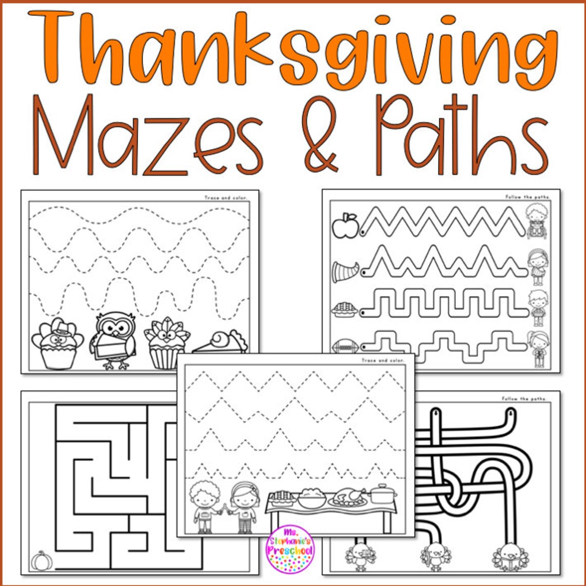 Preschool Thanksgiving Writing & Coloring Fun, Preschool Worksheets ...