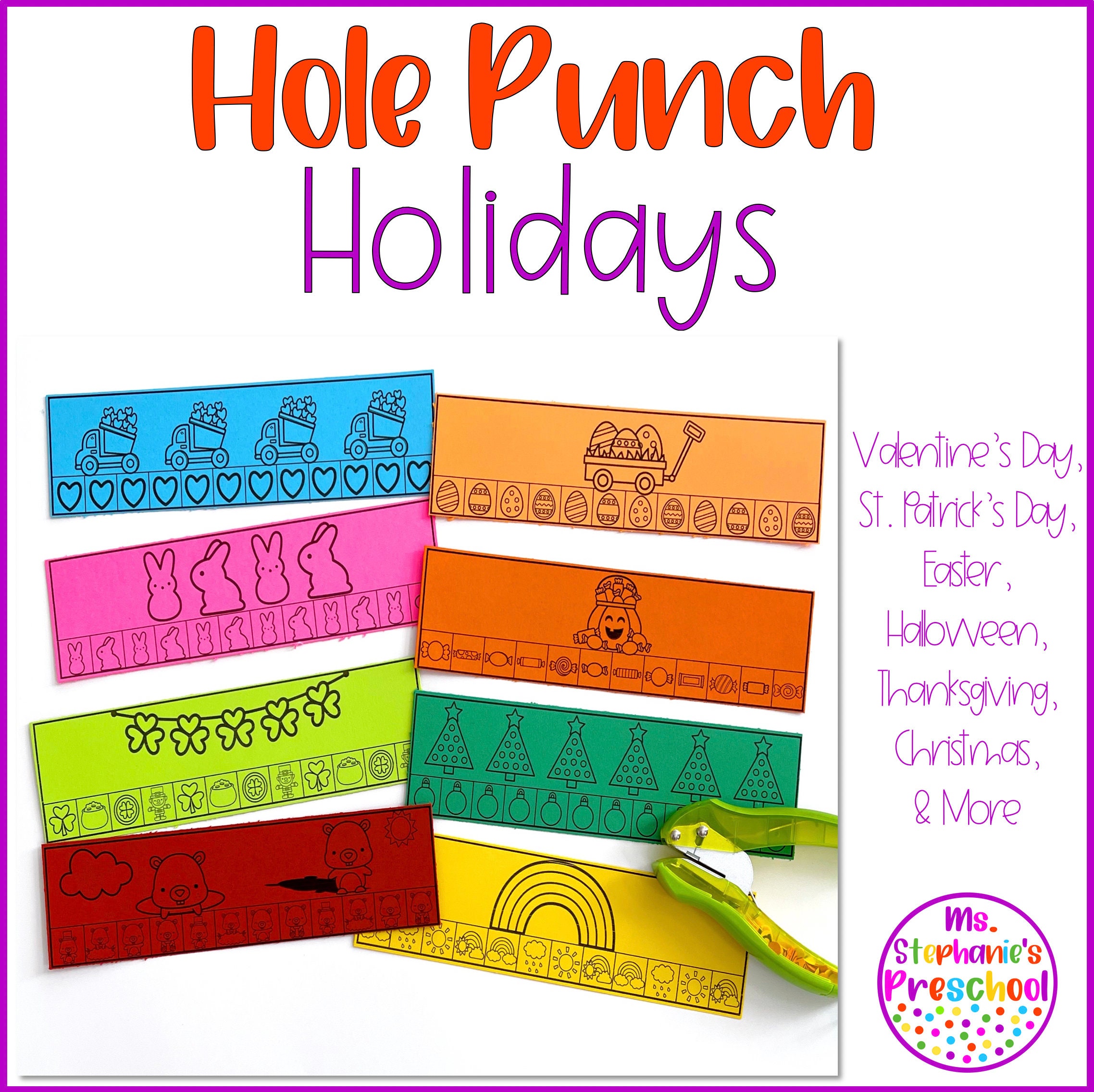 Hole Punch Activities Preschool Fine Motor Skills Activity - Etsy Canada