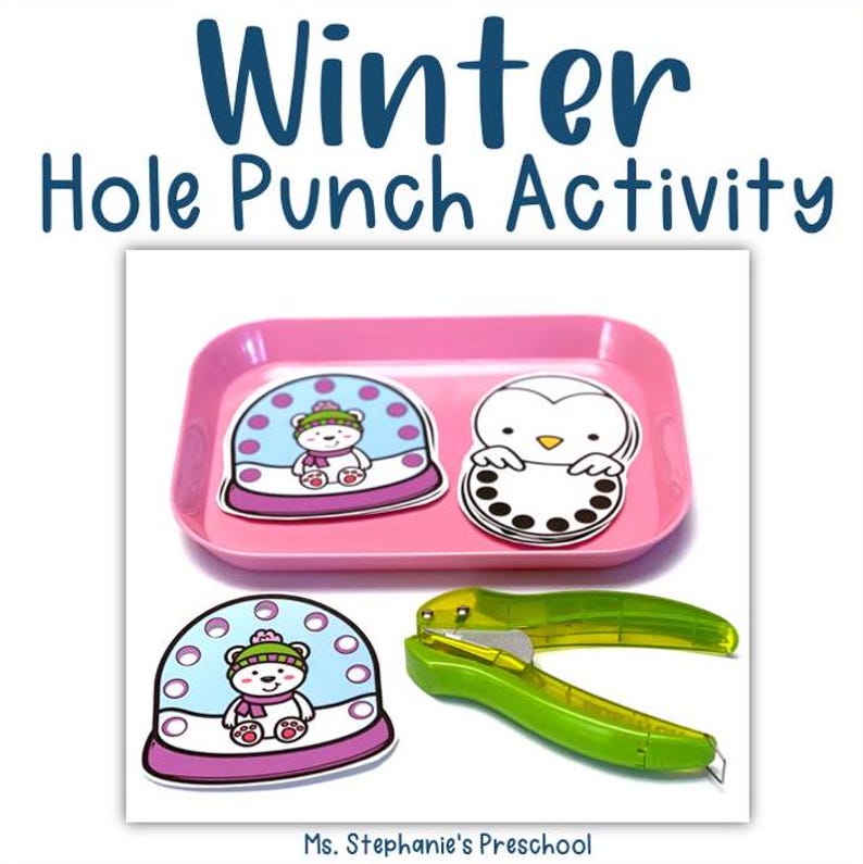 Winter Hole Punch Preschool Fine Motor Activity - Printable Resource ...