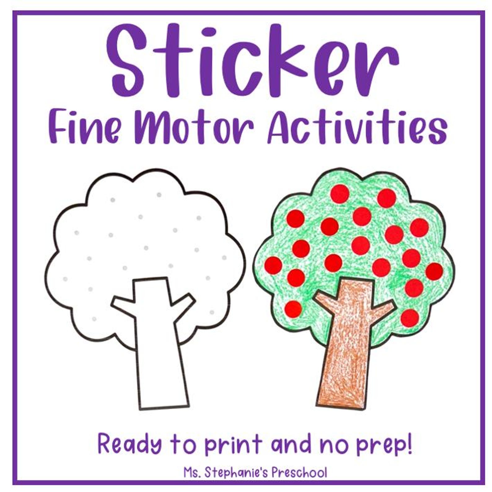 Toddler & Preschool Sticker Worksheets | Fine Motor Skills Printables ...