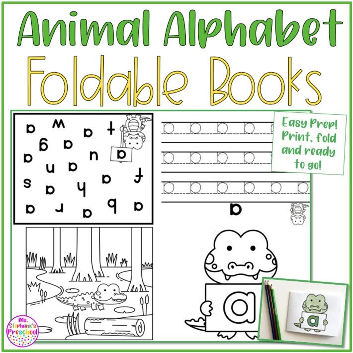Animal Alphabet Foldable Books, Preschool Alphabet Books, Homeschool ...