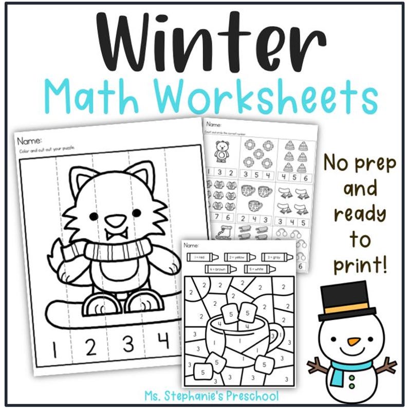 Winter-themed Math Preschool Worksheets - Printable Activities for ...