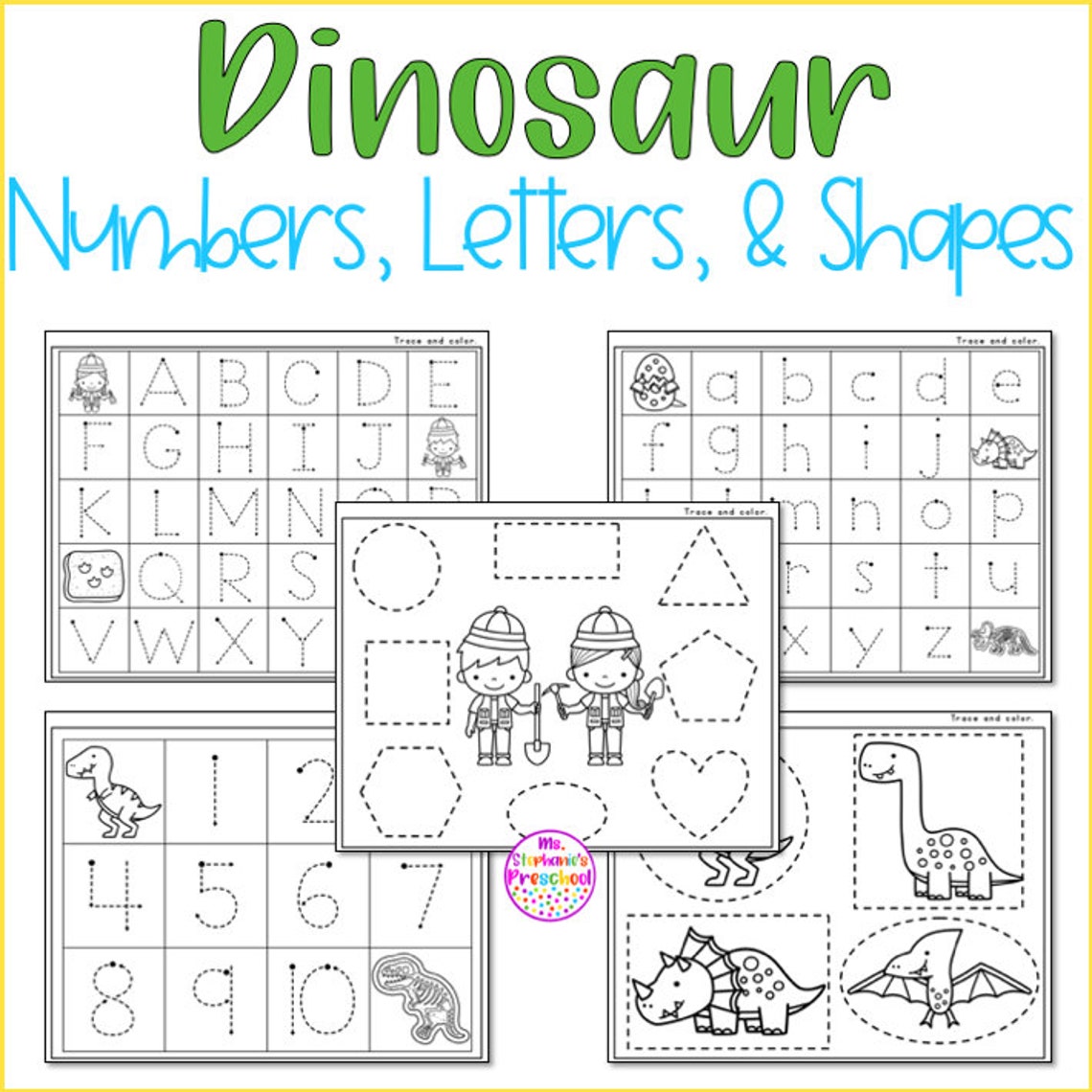 Dinosaur Writing Fun, Preschool Dinosaur Printables, Handwriting ...