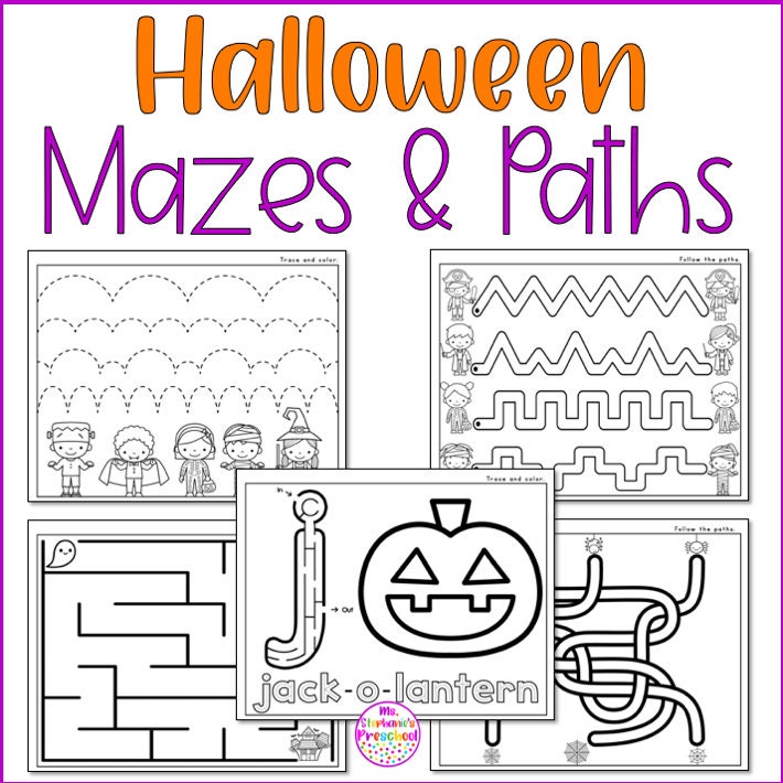 Preschool Halloween Writing & Coloring Fun, Preschool Worksheets ...