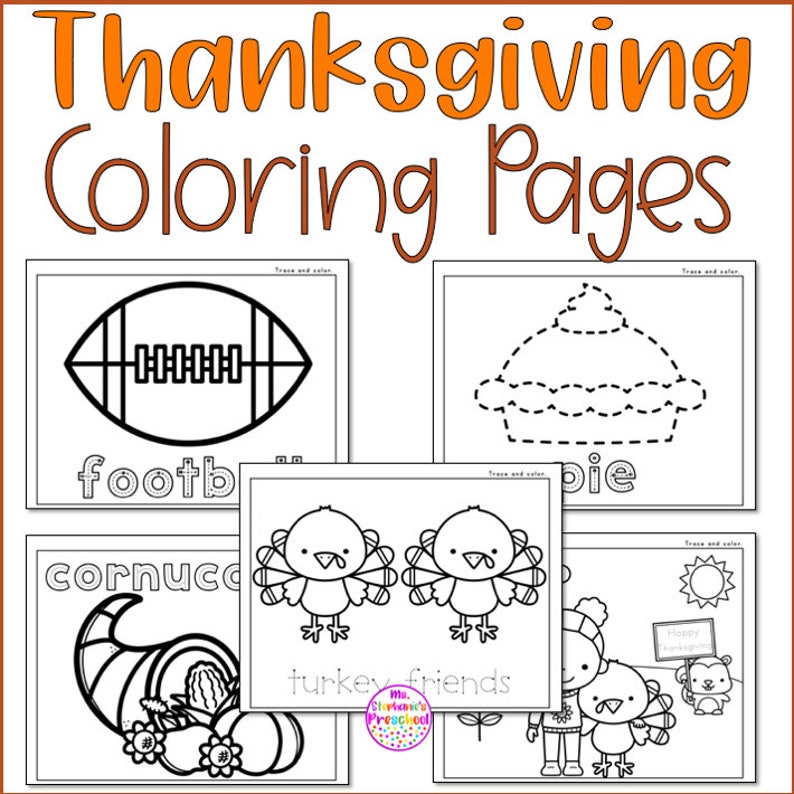 Preschool Thanksgiving Writing & Coloring Fun, Preschool Worksheets ...