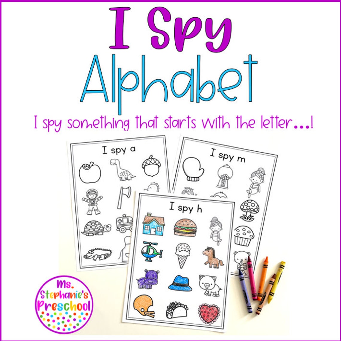 I Spy Alphabet Preschool Activity, Beginning Sounds Practice, Phonic ...