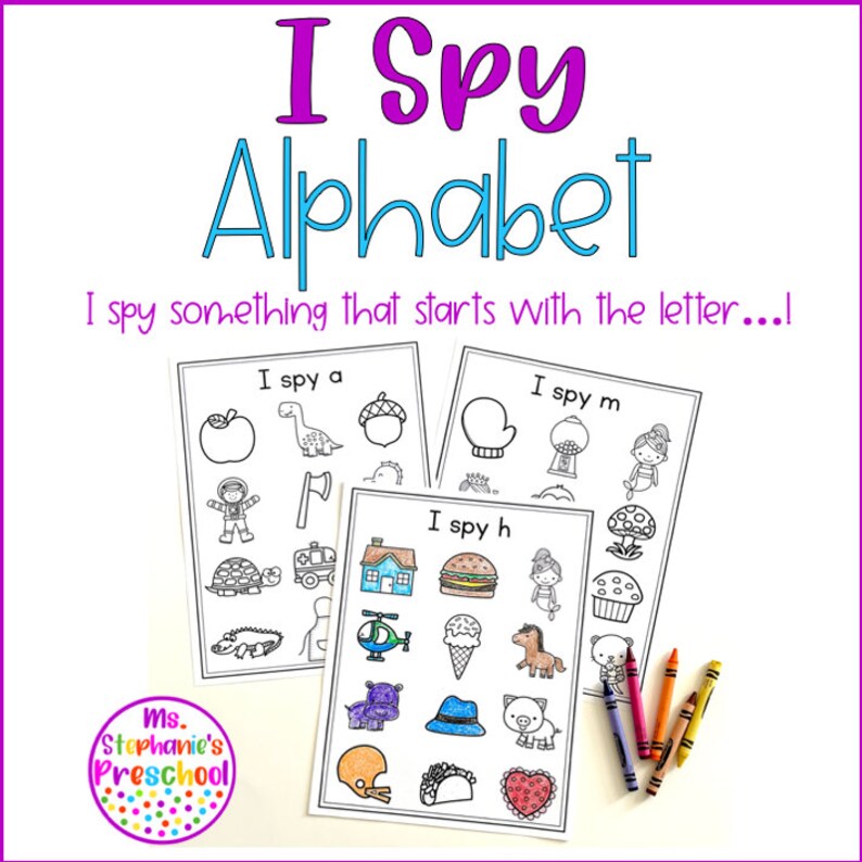 I Spy Alphabet Preschool Activity, Beginning Sounds Practice, Phonic ...
