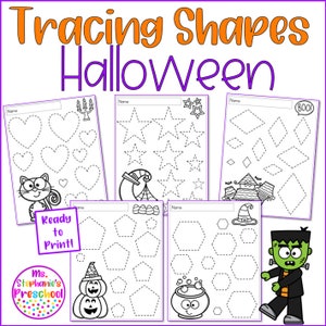 Preschool Tracing Shapes - Halloween, Preschool Printables, Preschool ...