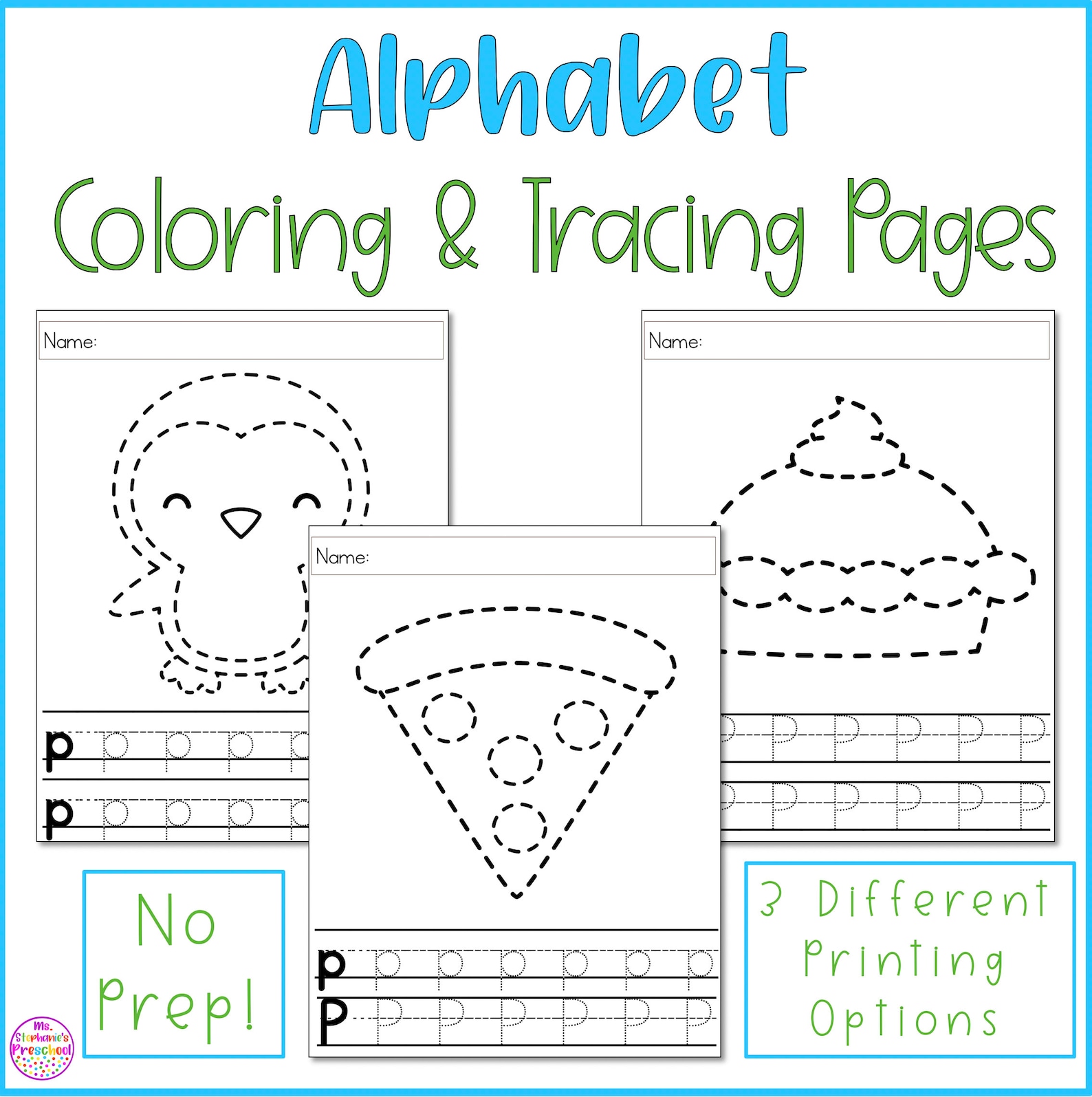 Preschool Alphabet Back to School Worksheets Prek Alphabet Printables ...