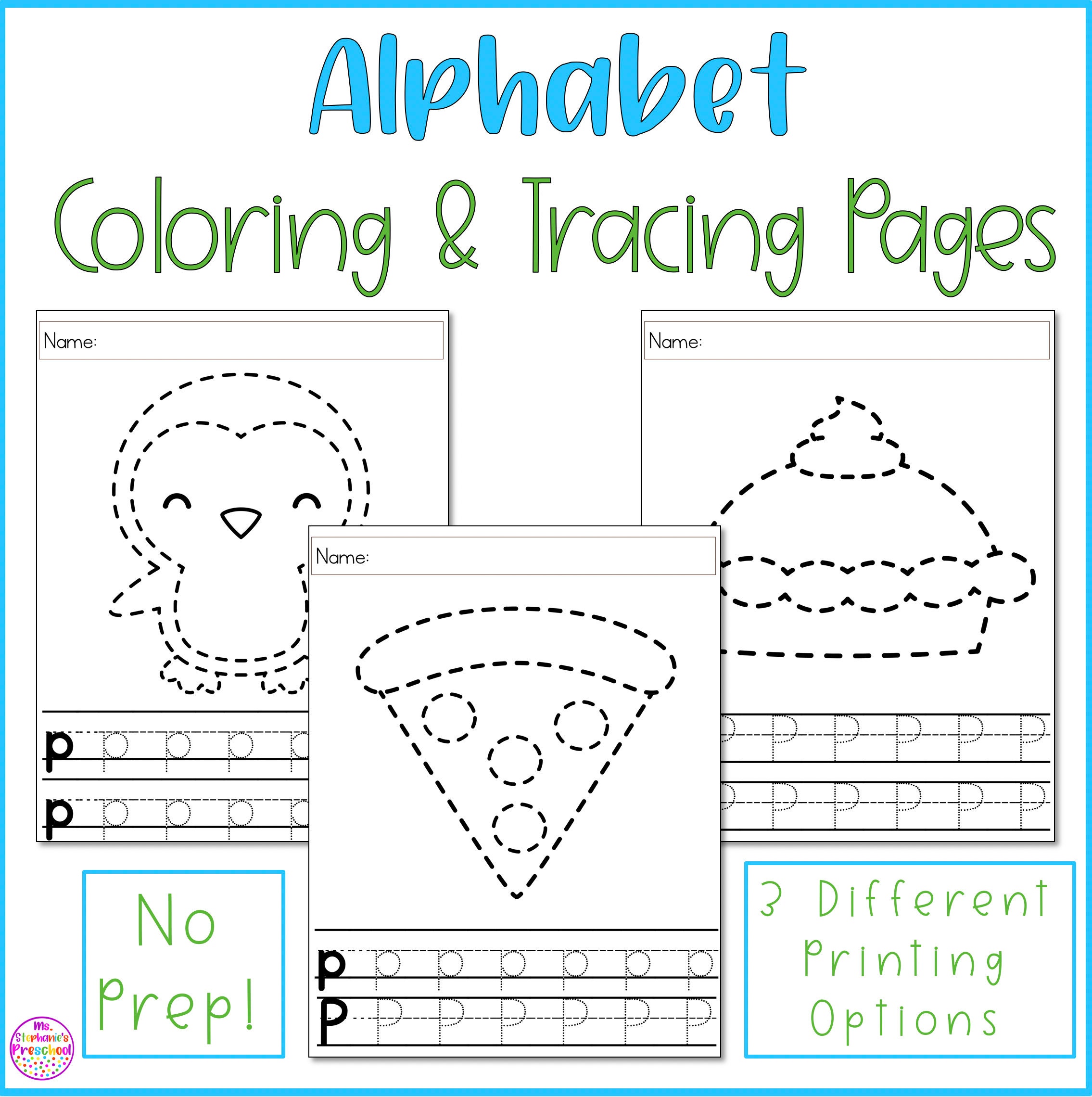Preschool Alphabet Back to School Worksheets Prek Alphabet Printables ...